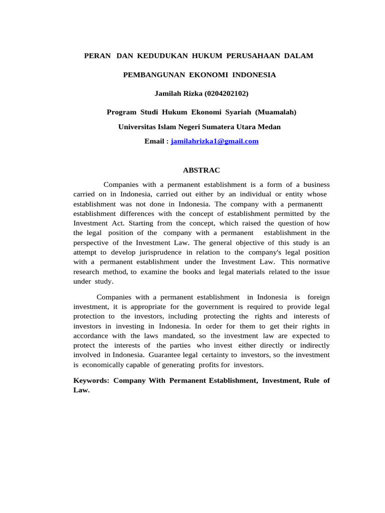 Hk. Perusahaan Jamilah Rizka | PDF