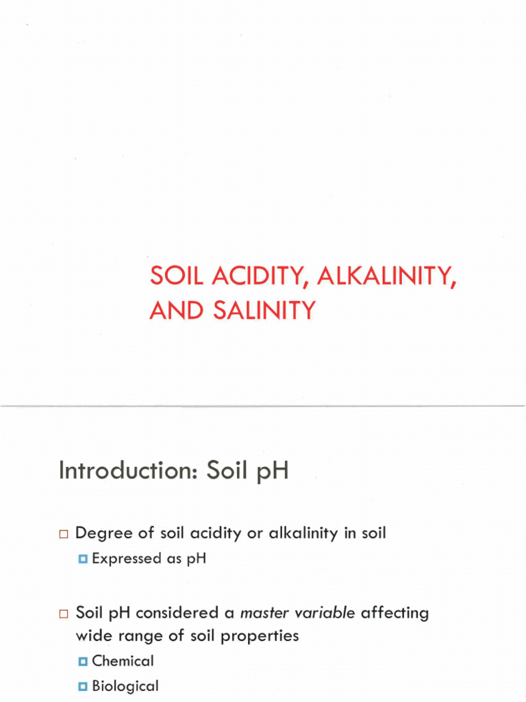 Envirothon 07 Soil Acidity Alkalinity and Salinity Ver. 2017 | PDF | Soil | Hydroxide