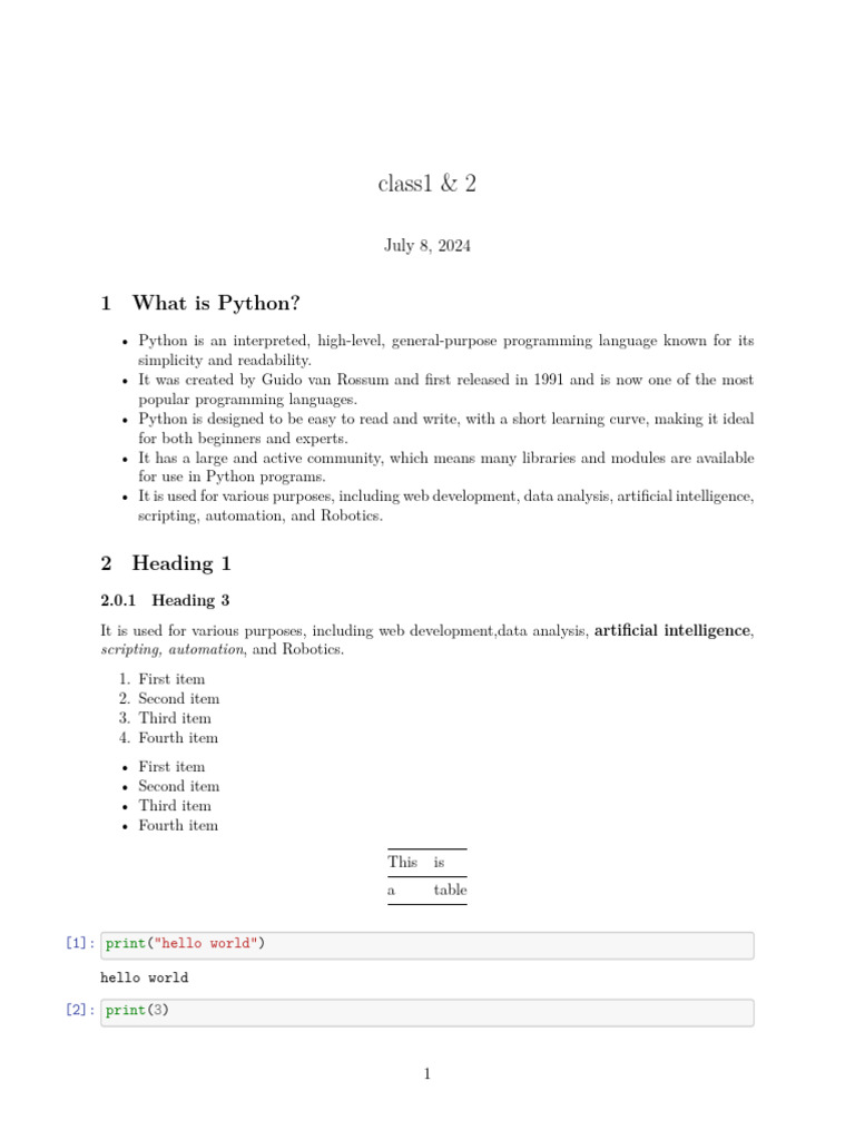 Class1 & 2 | PDF