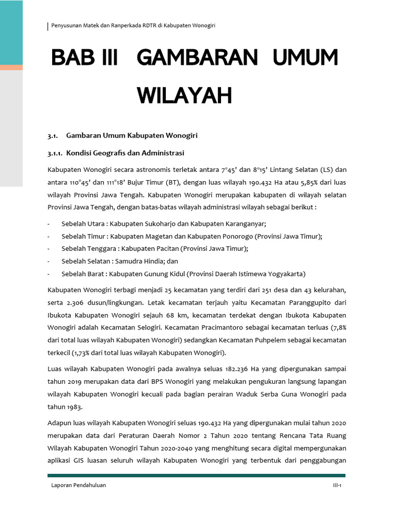 Bab III Gambaran Umum Wilayah | PDF