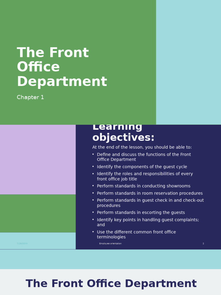 W2 The Front Office Department | PDF