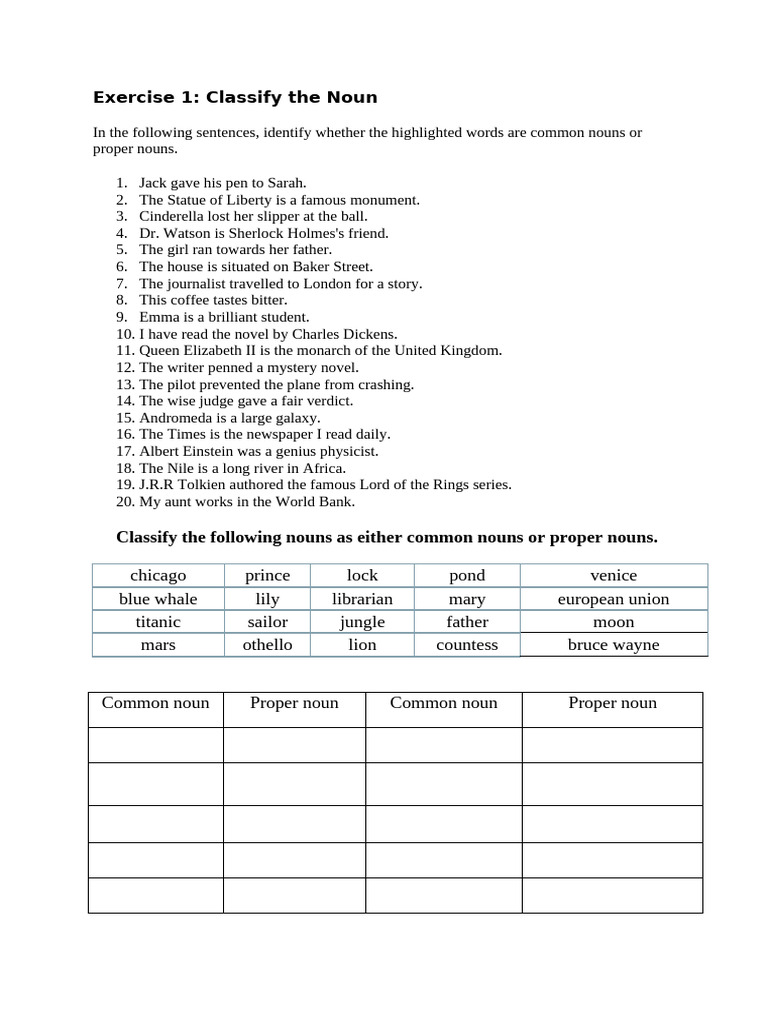 Common Nouns | PDF
