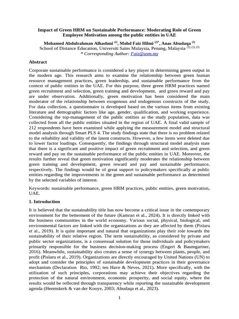 Paper 1 Mohamed Alhashmi 1 | PDF | Motivation | Motivational