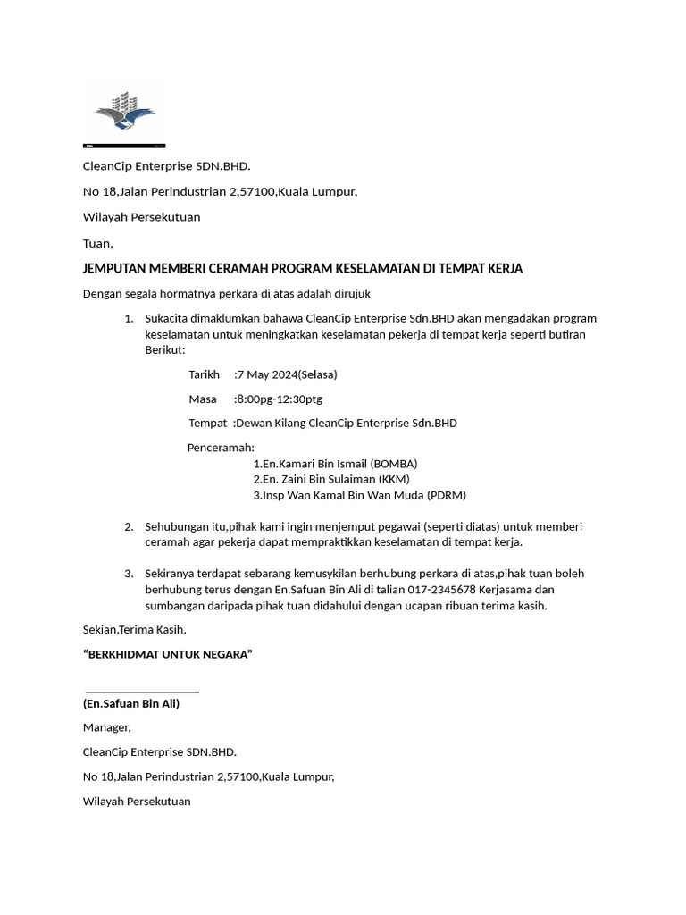 contoh surat iringan | PDF