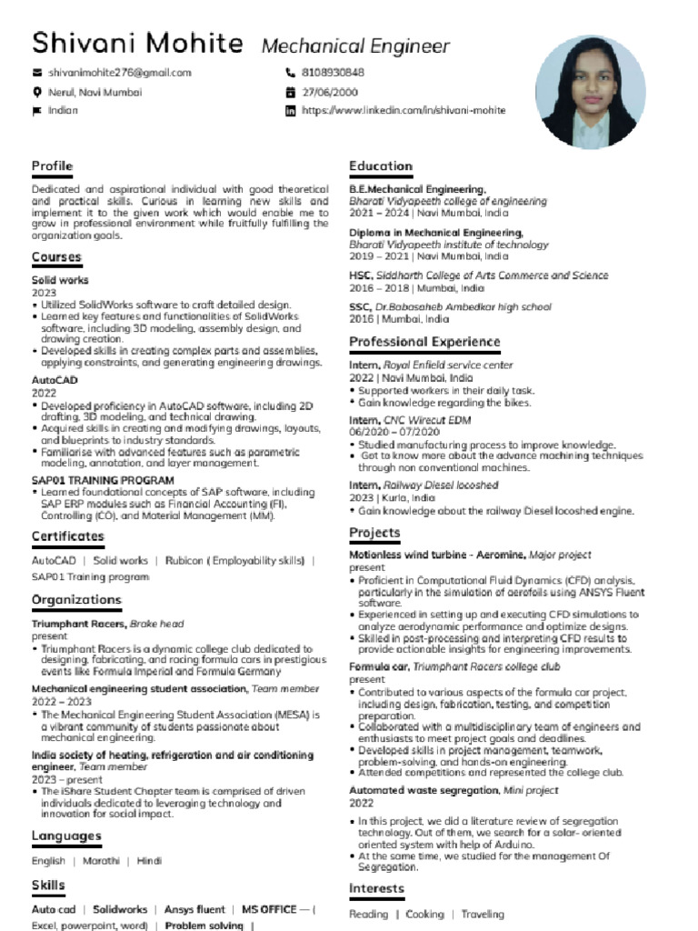 Resume Shivani | PDF