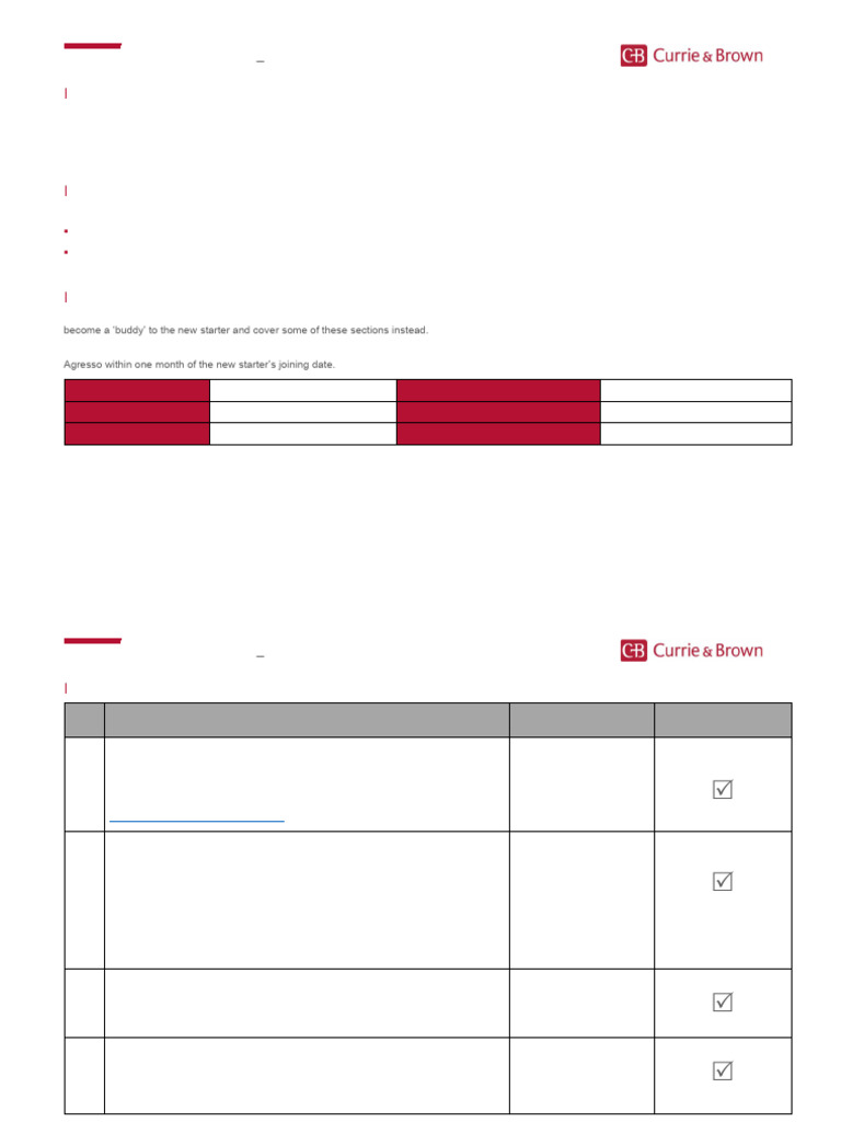 New Starter Induction Checklist - Middle East | PDF