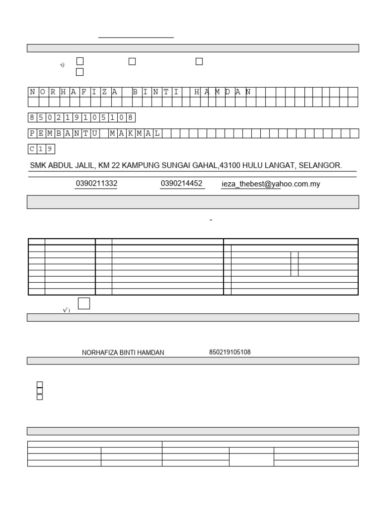 Borang Permohonan Capaian Sistem ESPKB - JANM01 | PDF