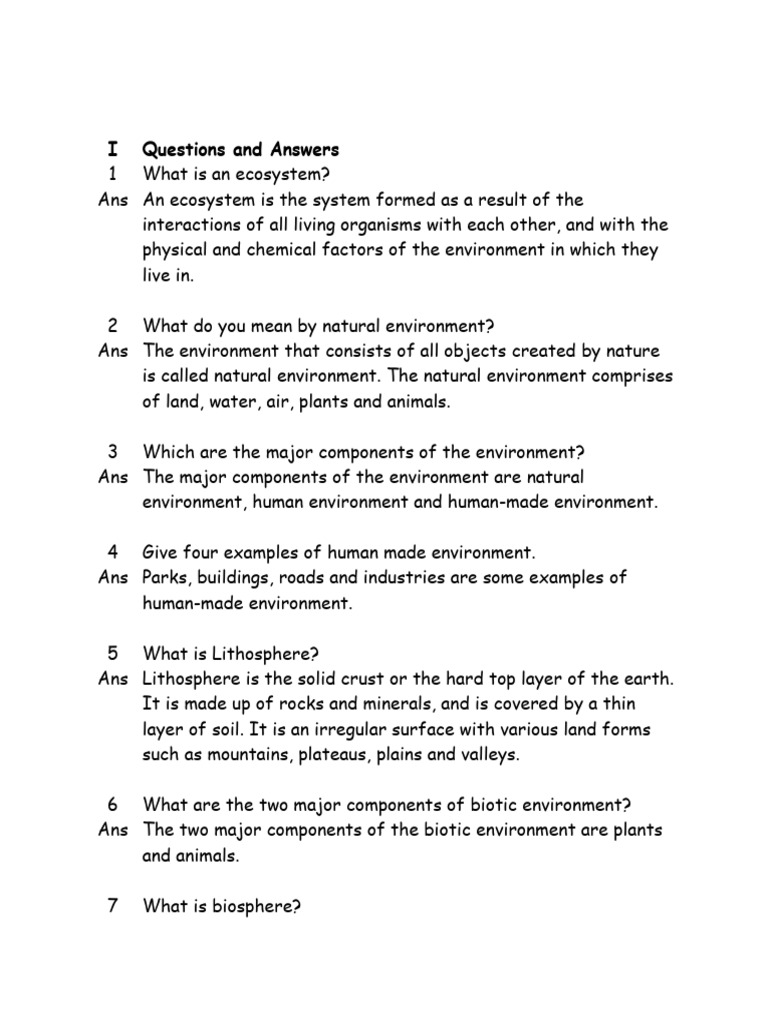 Geo-Ch1 Environment-Notes | PDF