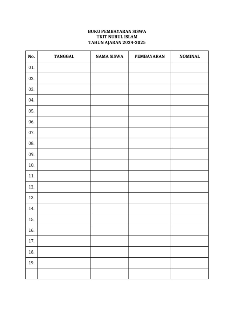 Buku Pembayaran Siswa | PDF