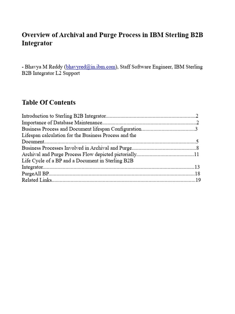Overview of Archival and Purge Process | PDF