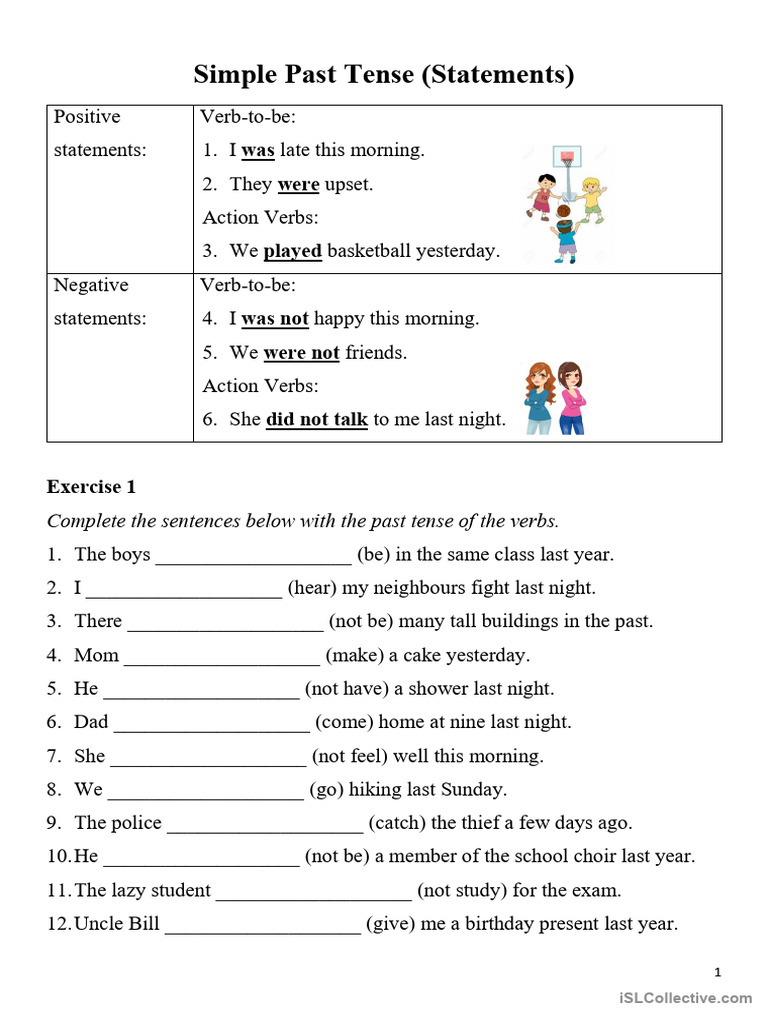 Past Simple (Statements) | PDF