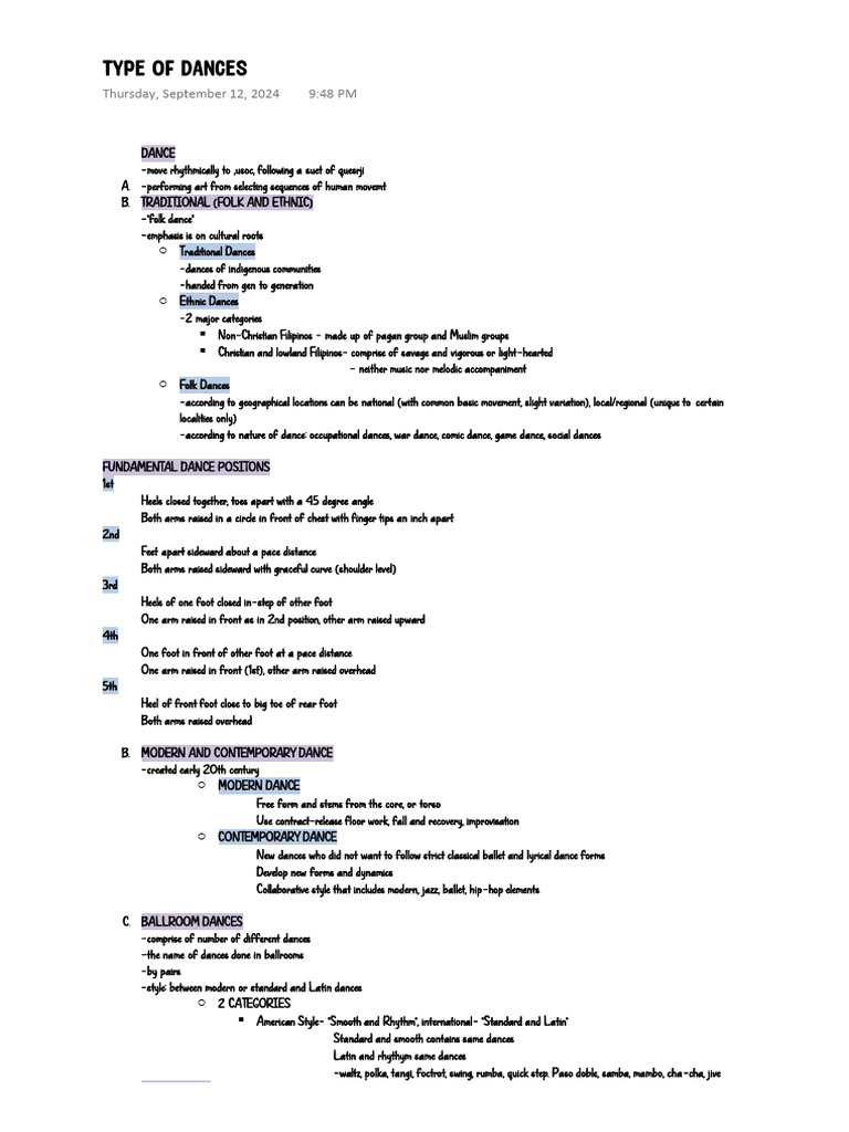 Type of Dances | PDF