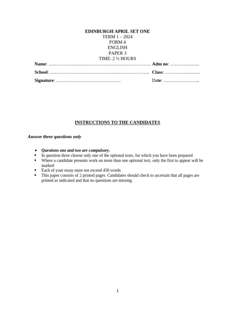 English F4 PP3 QS | PDF