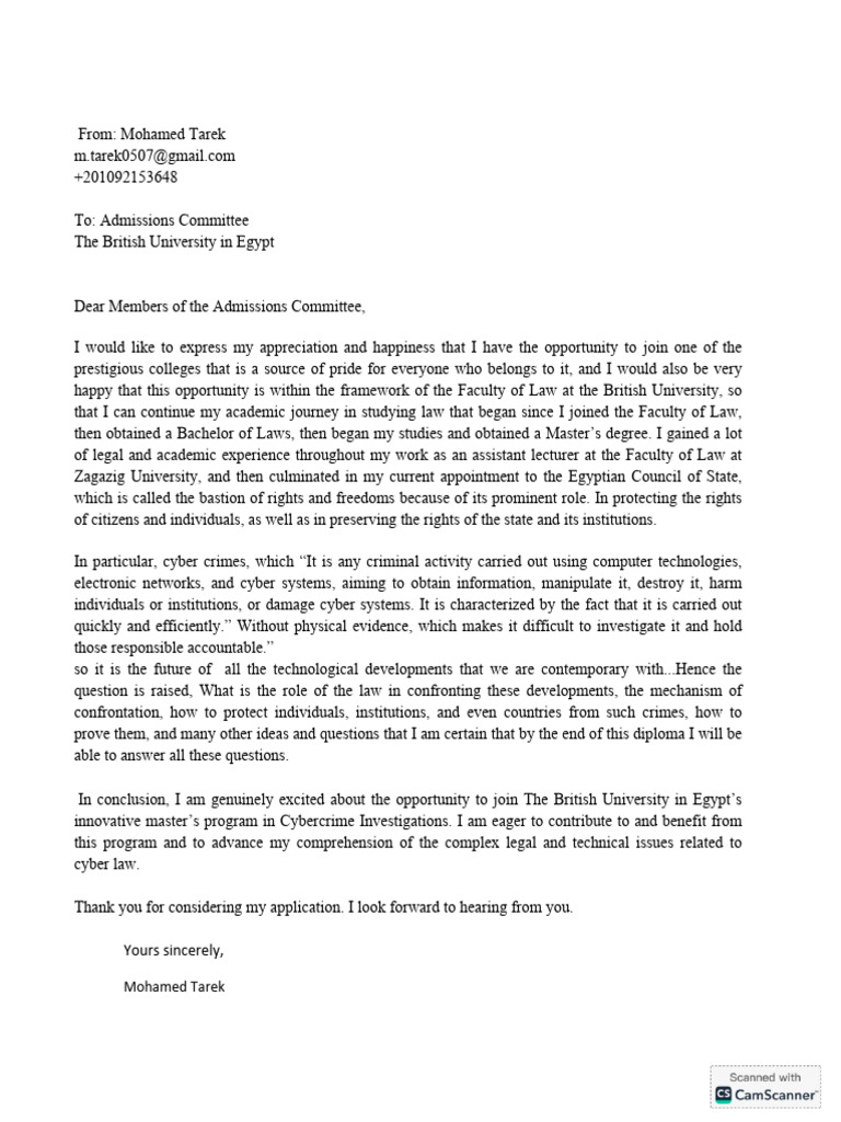 Motivation letter | PDF