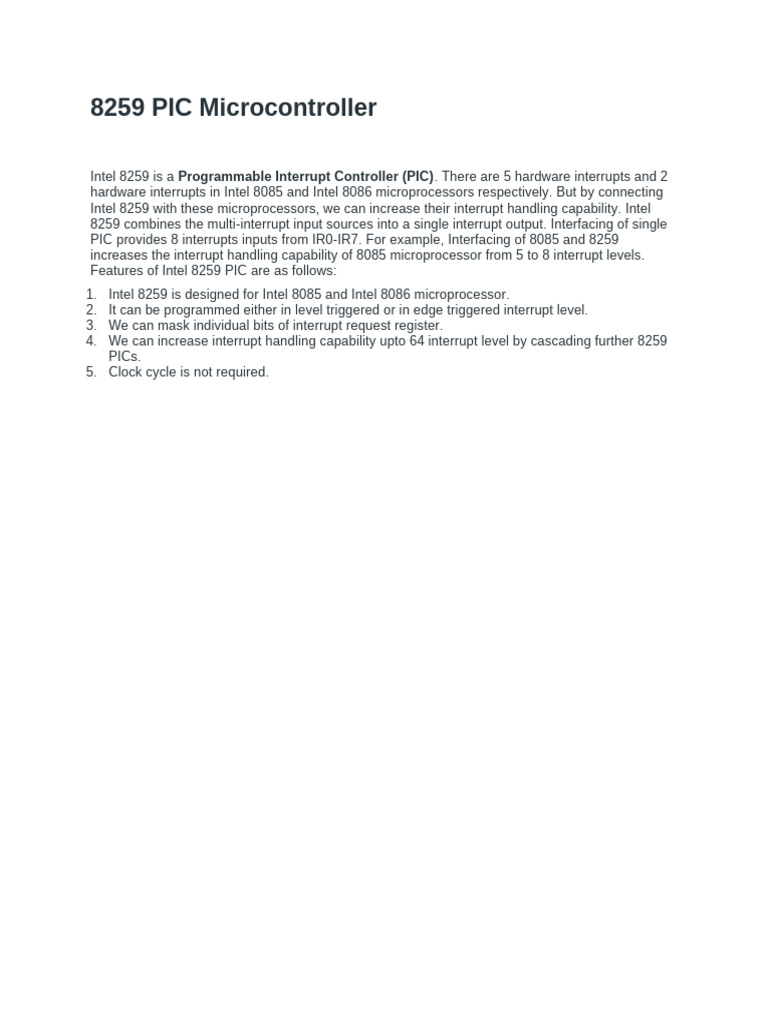 Peripheral 8259 PIC Microcontroller | PDF