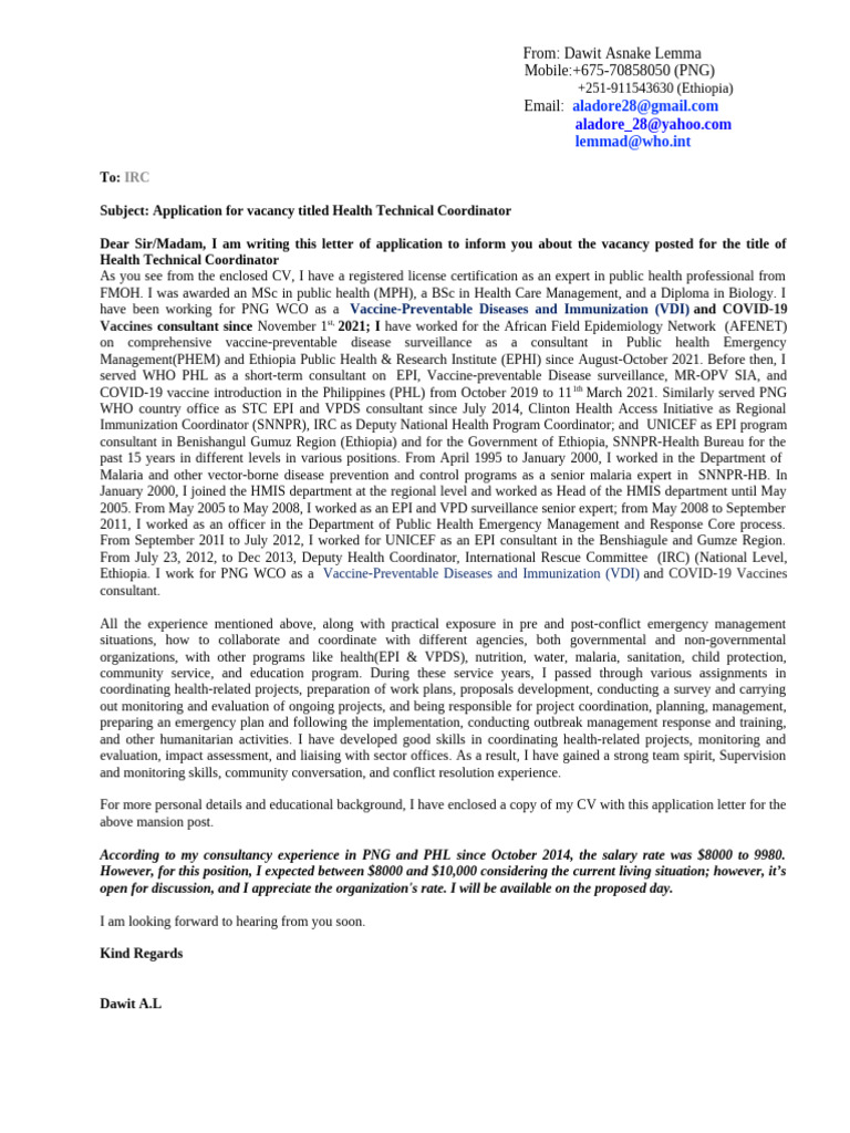 Cover Letter (Revised) Sep 2024 | PDF