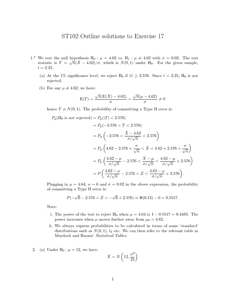 ST102 Solutions 17 | PDF