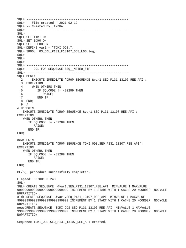 03 DDL P131 F13107 ODS Log | PDF