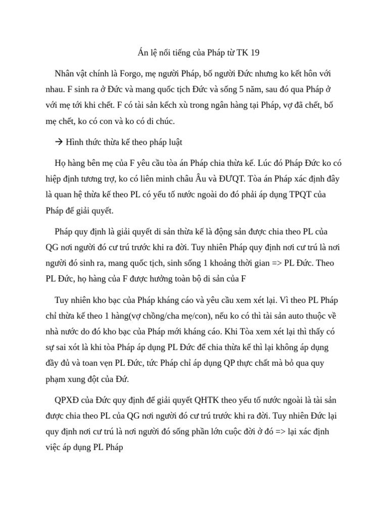 Án lệ nổi tiếng của Pháp từ TK 19 | PDF