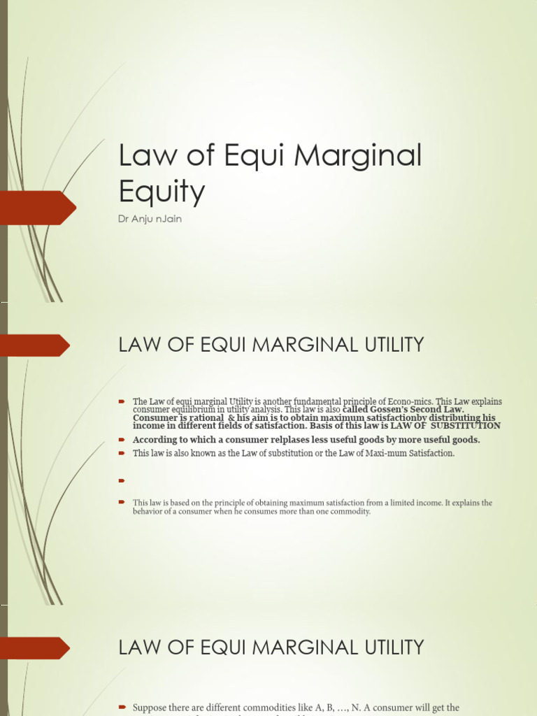 Law of Equi Marginal Equity 2 | PDF | Utility | Marginal Utility