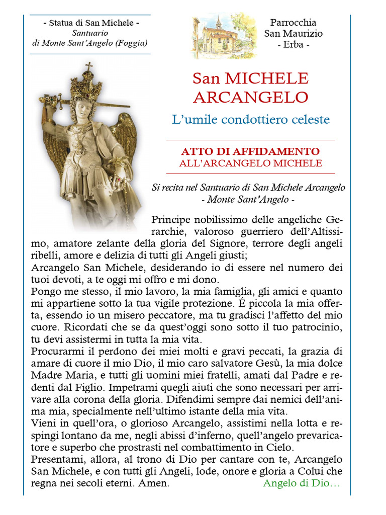San Michele Arcangelo Preghiere | PDF