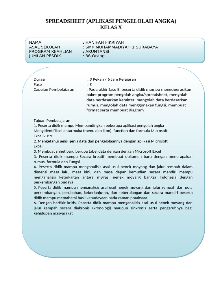 Modul Spreadsheet Pdf