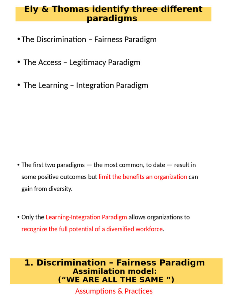 Diversity and Inclusion Three Paradigms | PDF Diversity and Inclusion Three Paradigms | PDF