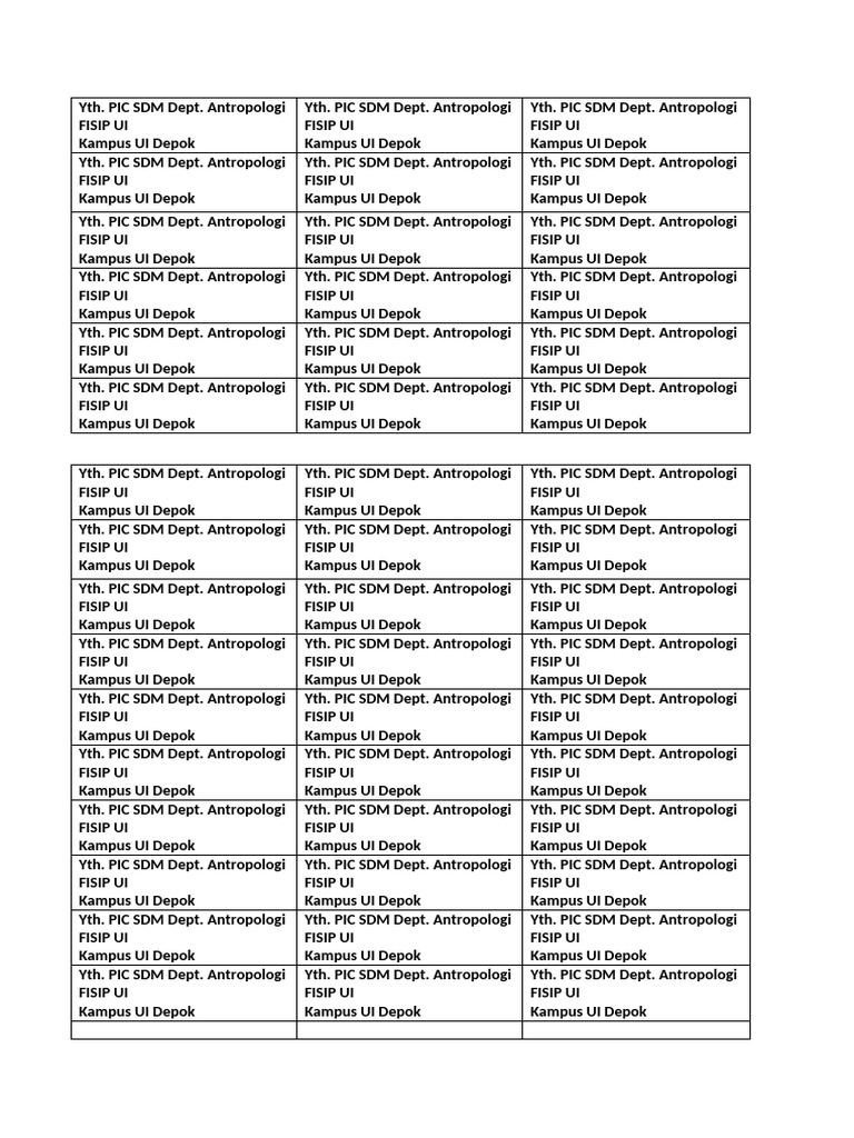 Nama Label Surat | PDF