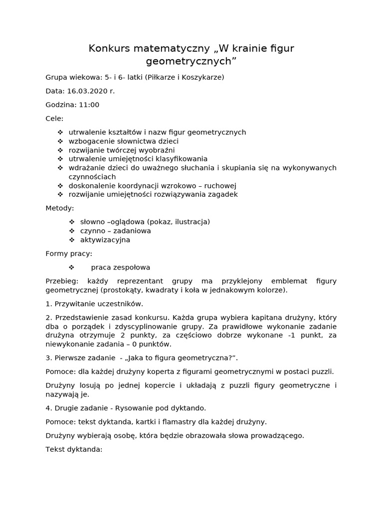 Konkurs Matematyczny | PDF