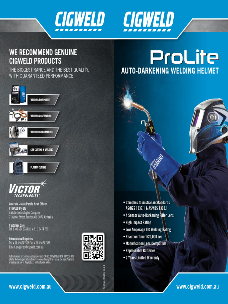 CIGWELD ProLite Helmet DL Brochure | PDF