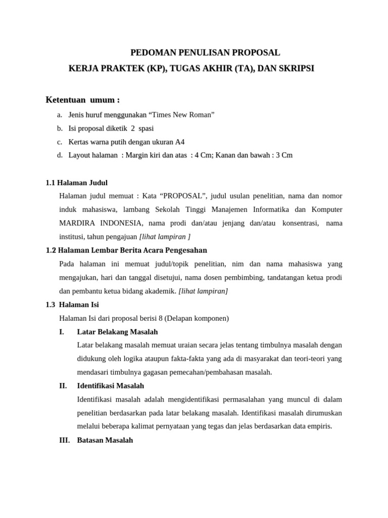 Pedoman Proposal | PDF