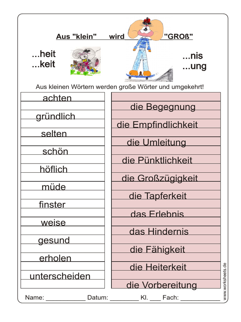 Endung Heit Keit Nis Ung | PDF