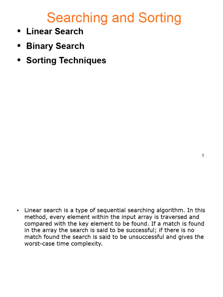 Searching - Sorting | PDF Searching - Sorting | PDF