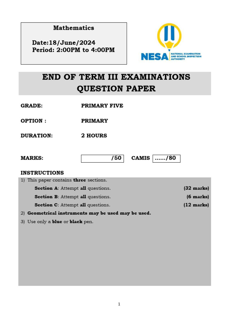 P5 Maths Q A | PDF