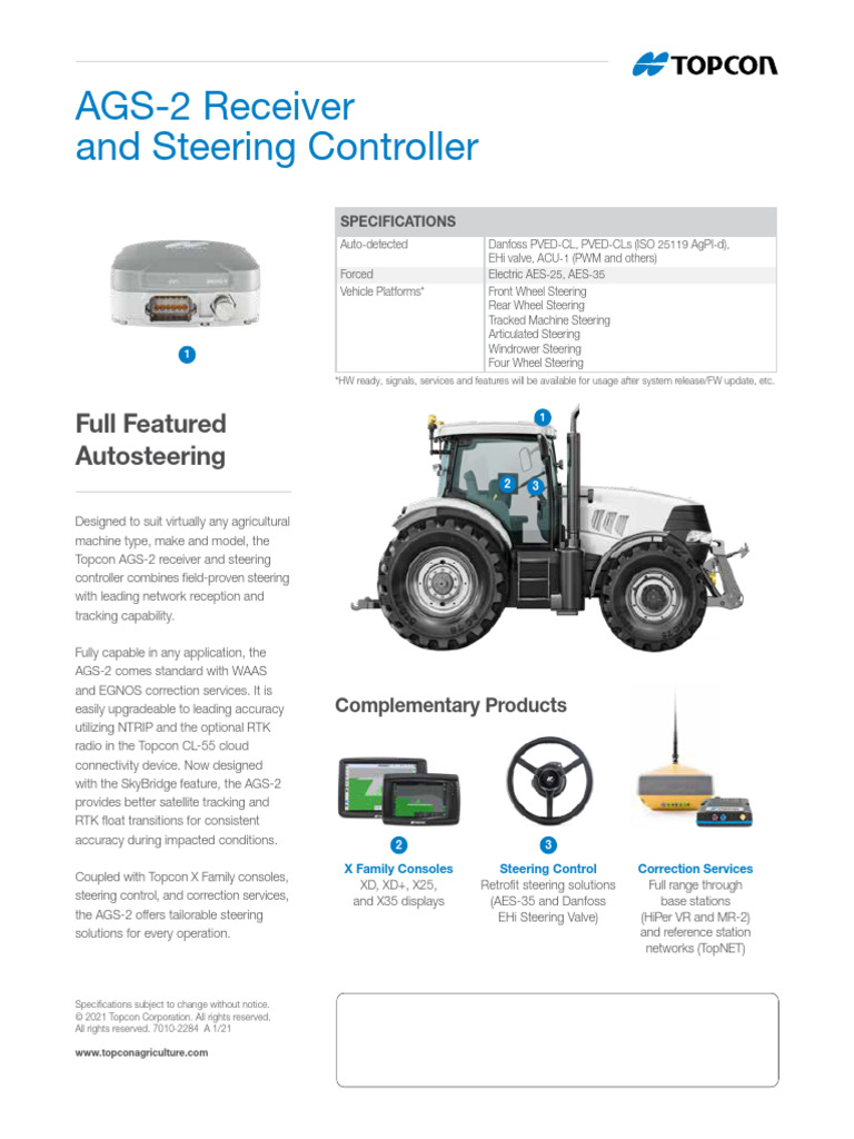 Ags-2 Receiverandsteeringcontroller Datasheet 7010-2284 Reva LTR en Us ...