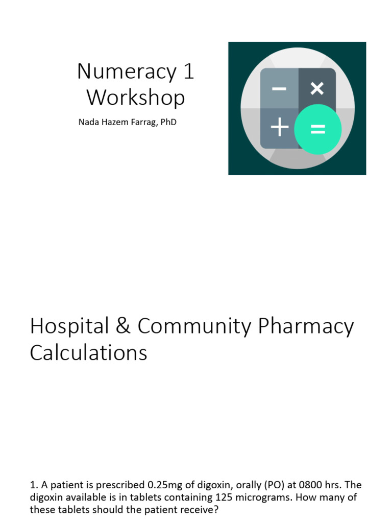 Numeracy 1 Workshop (With Answers) | PDF