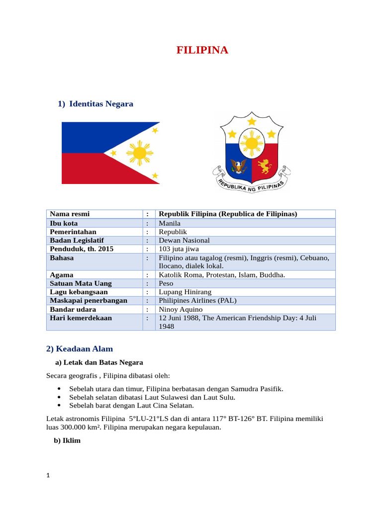 Identitas dan Geografi Filipina | PDF