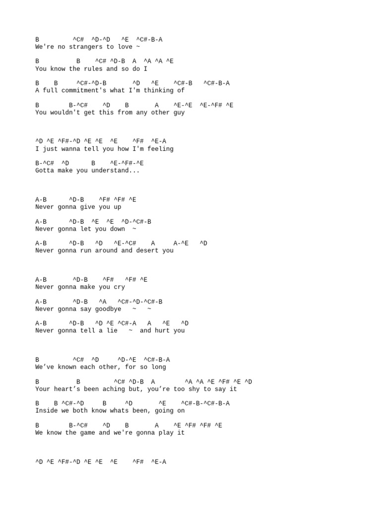 Rickroll Lyrics for Fans | PDF | Language Arts & Discipline