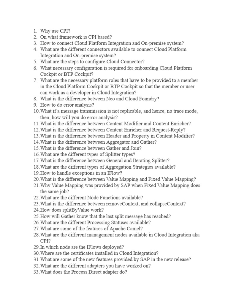 CPI QUestions | PDF