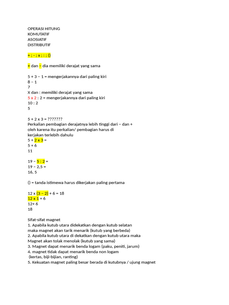 Operasi Hitung | PDF
