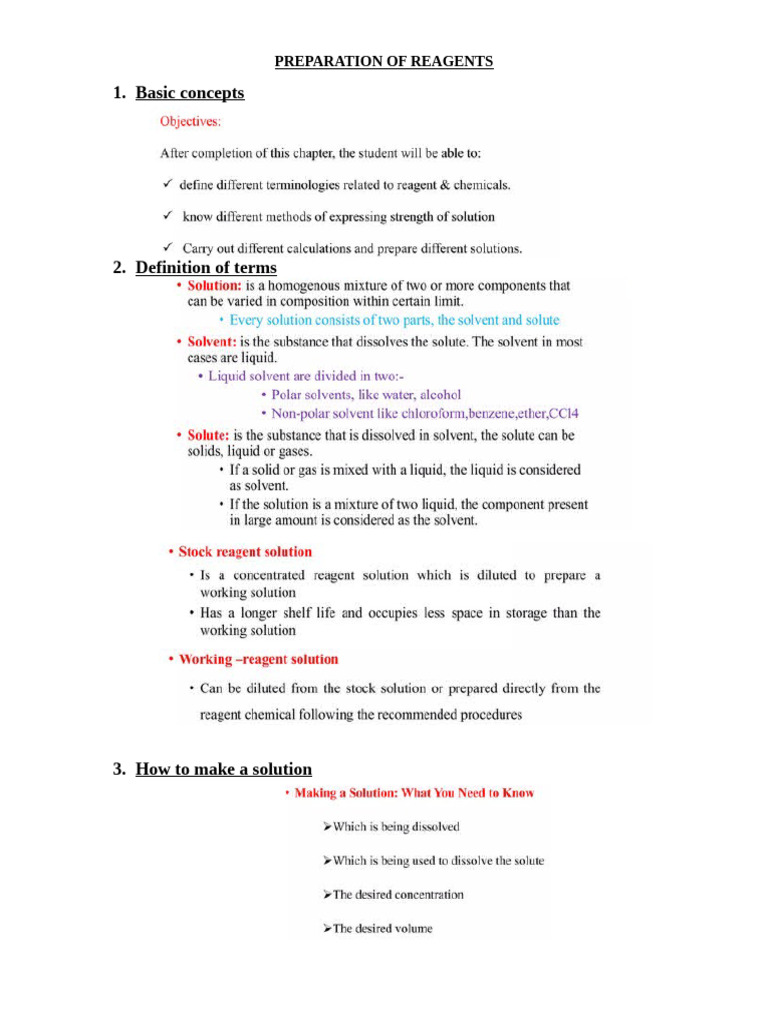Preparation of Reagents | PDF