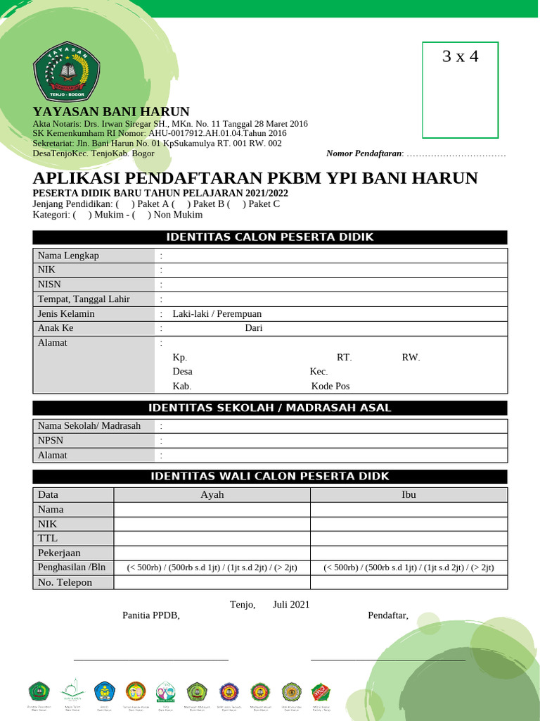 Formulir PSB PKBM | PDF