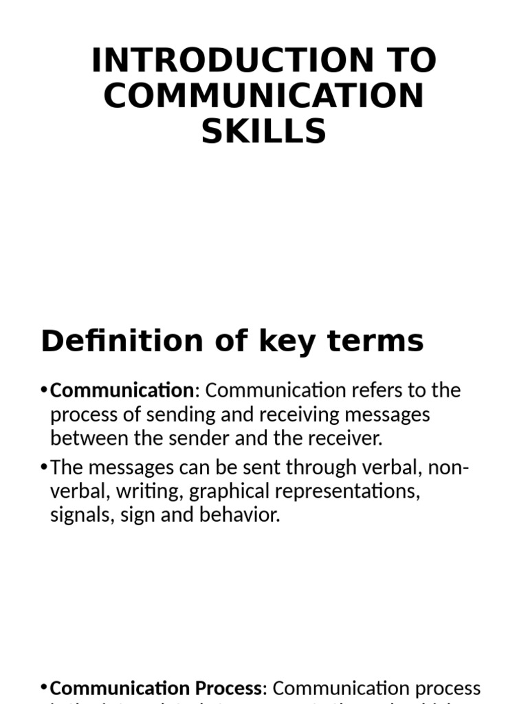 INTRODUCTION TO COMMUNICATION SKILLS 1 | PDF