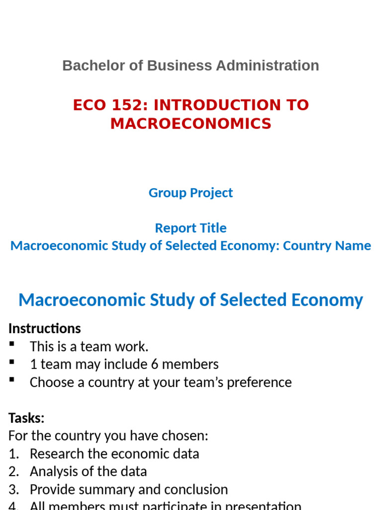 ECO 152 - Macroeconomics - Group Project | PDF