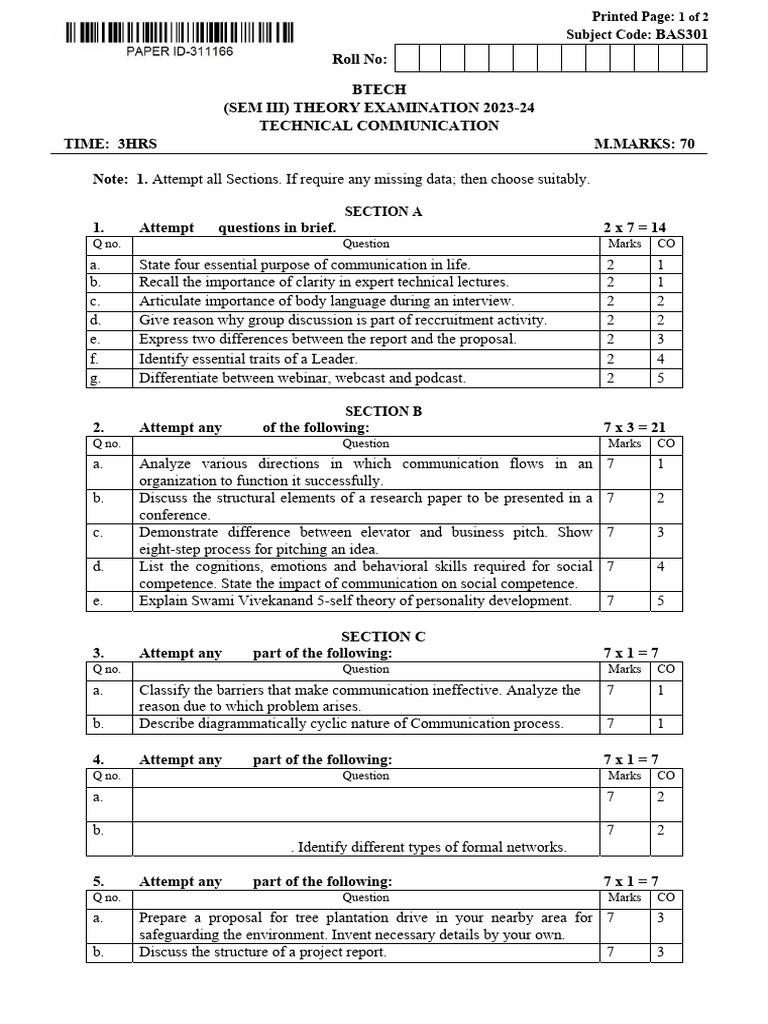 BAS301-TECHNICAL-COMMUNICATION | PDF