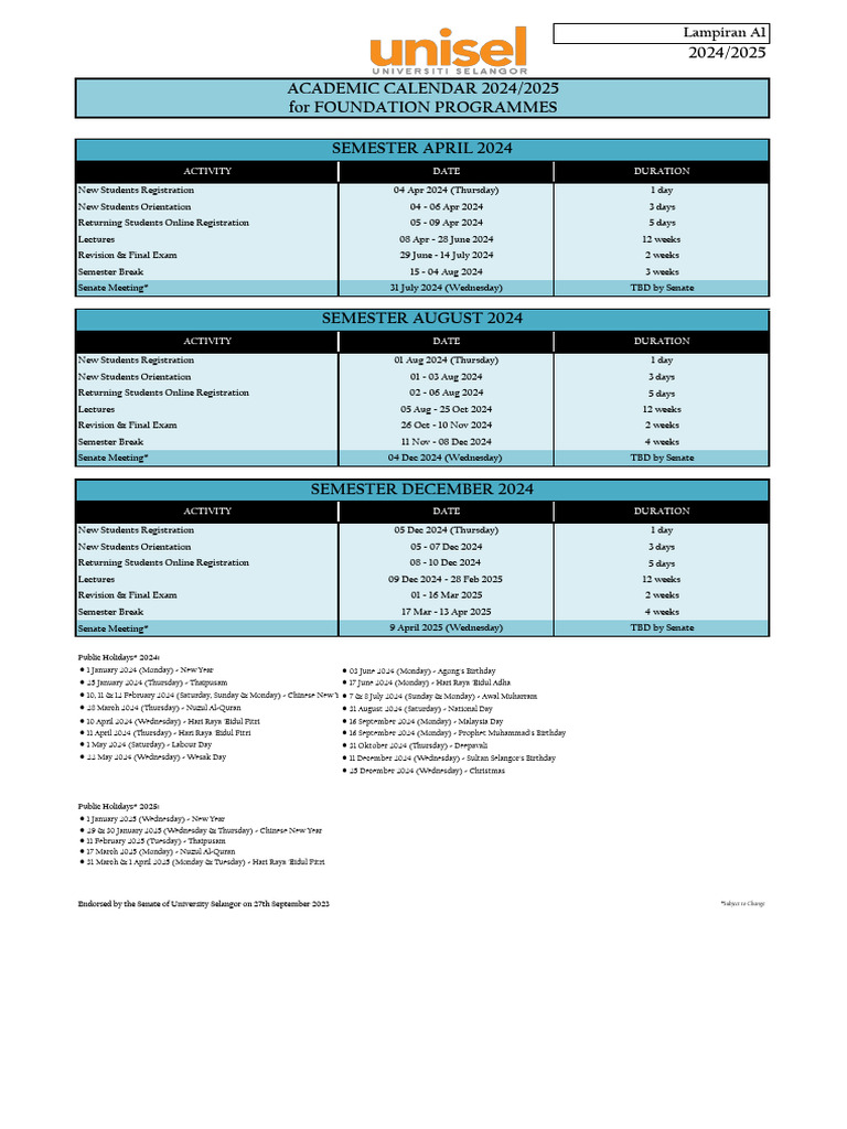 Kalendar-Akademik-Program-Asas-2024-2026 | PDF