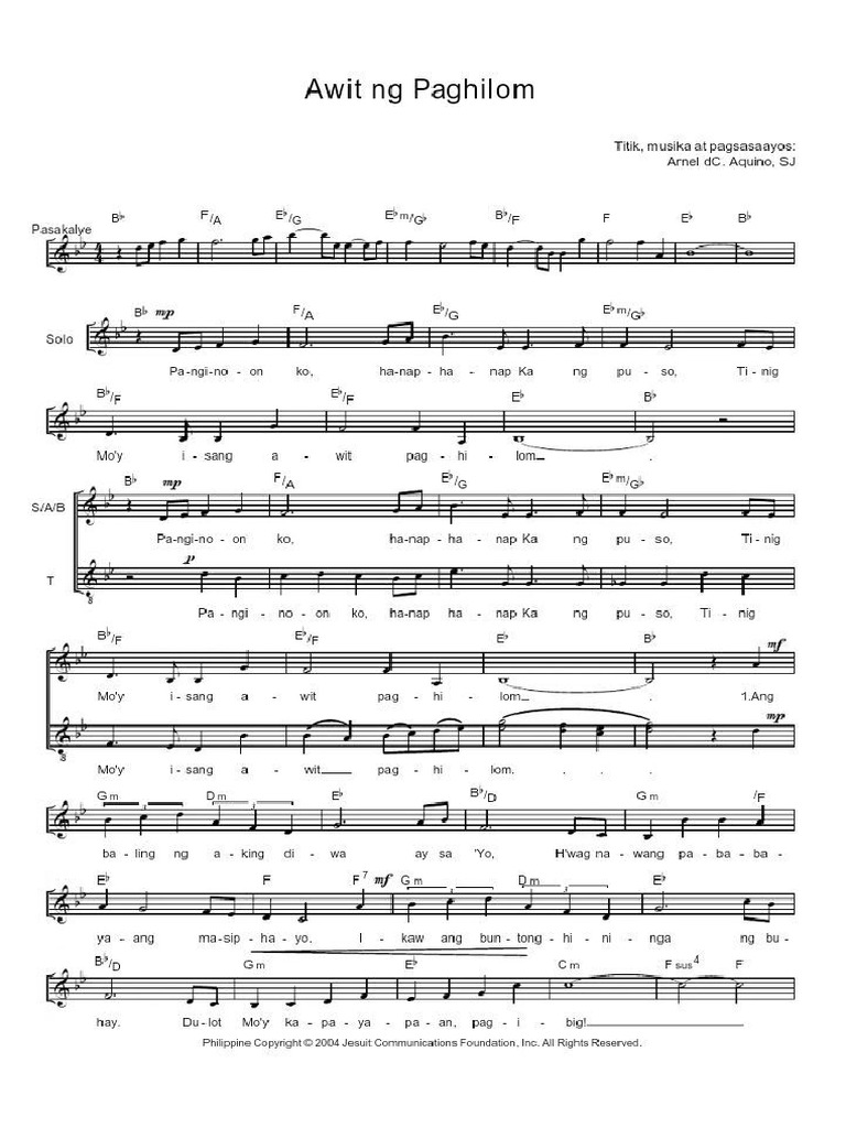 Awit NG Paghilom | PDF