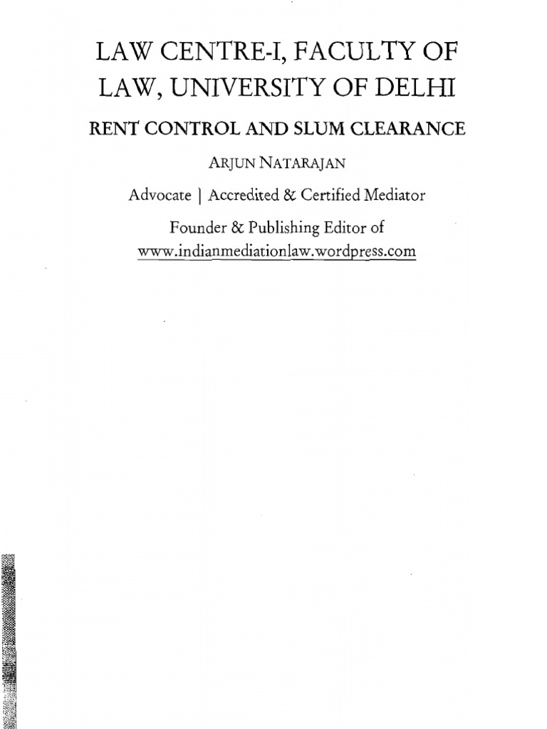 Rent Control and Sum Clearance | PDF