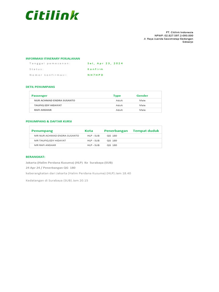 NH7HPD - HLP Sub QG - MR Nur Achmad Endra Susanto, MR Taufiq Edy Hidayat, MR Rafi Anshar | PDF