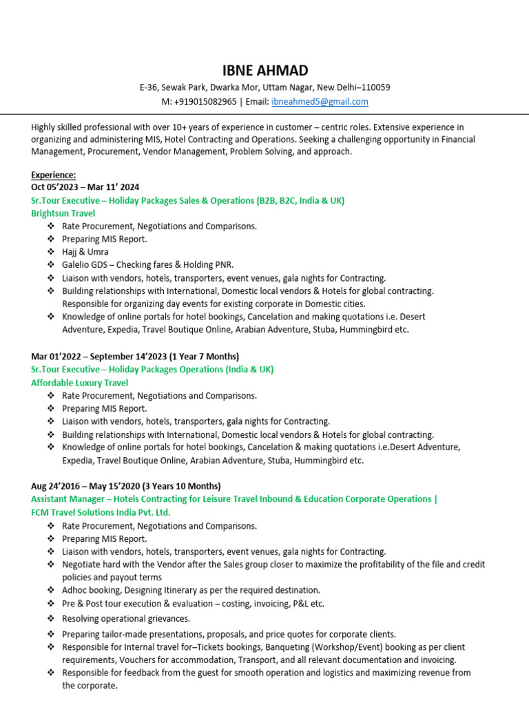 Ibne Ahmad Updated Resume | PDF